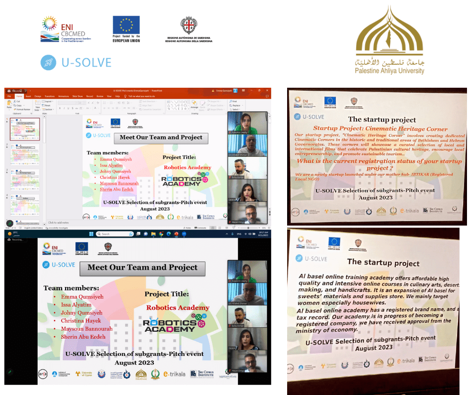 Le projet U-SOLVE en Palestine a tenu sa journée de présentation des start-up à l’origine des 10 ...
