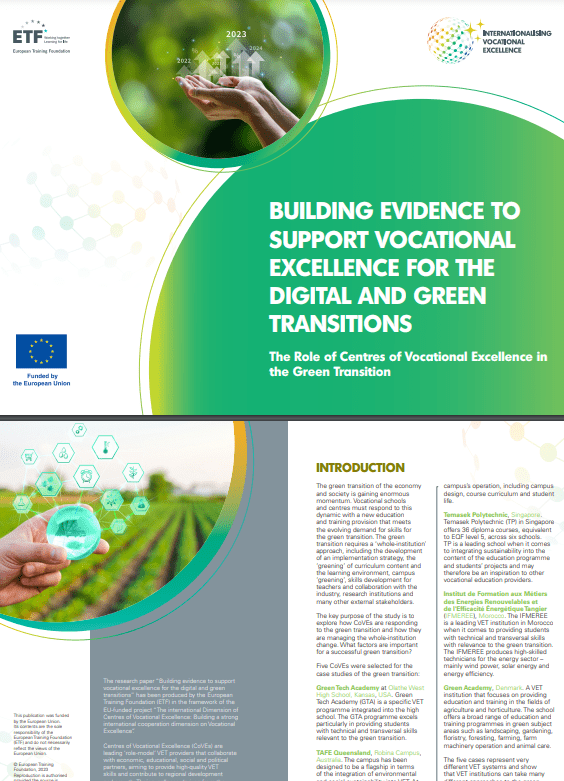 Building evidence to support vocational excellence for the digital and green transistions - EU ...