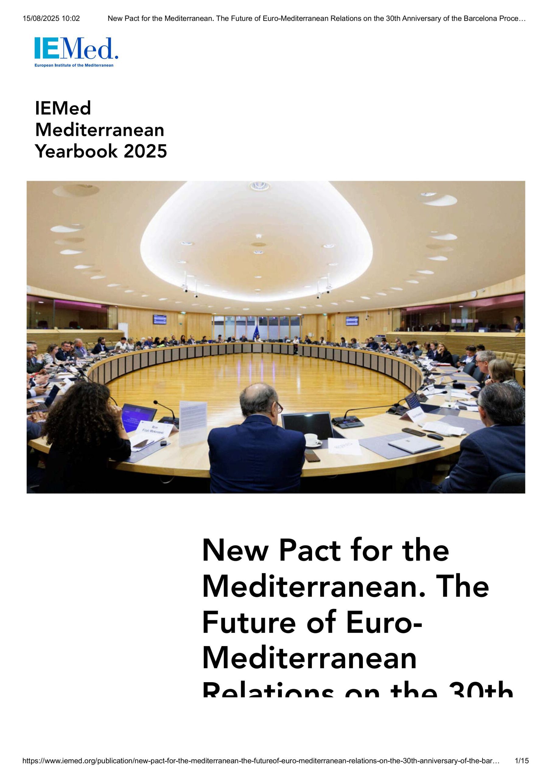 New Pact for the Mediterranean. The Future of Euro-Mediterranean ...